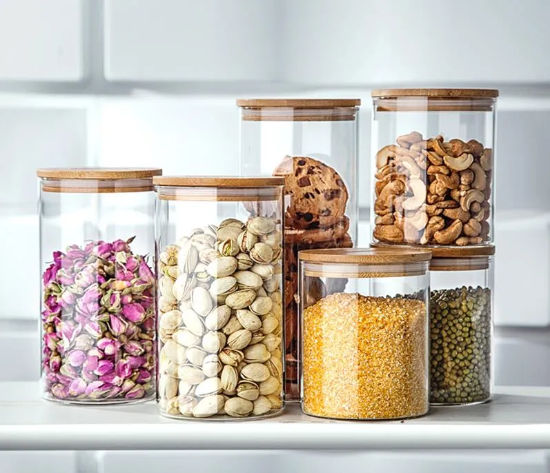 Glass Tea Jars & Spice Containers Glass Food Storage Jars With Lids ...