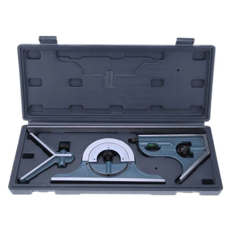 Protractor Angle Square Ruler Set: Multifunctional Measuring Tool Kit ...