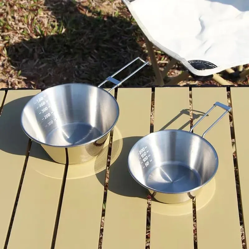 Folding Camp Cooking Pans Snow Bowl With Scale Instant Noodle And ...