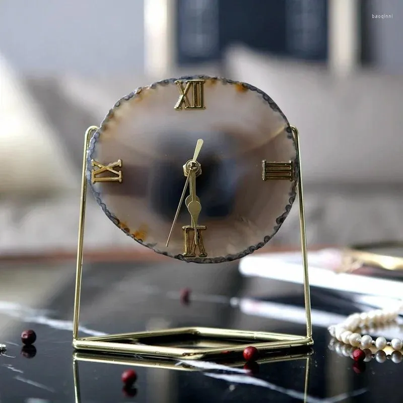 DHgate.com:Luxury Agate Stone Desk Clock | Minimalist Modern Living ...
