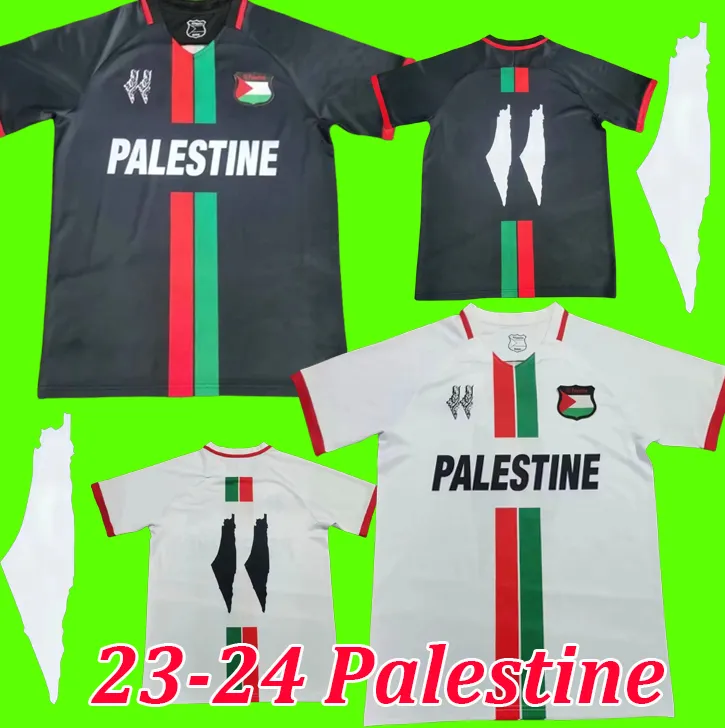 2023 2024 Palestine Soccer Jerseys, Home & Away Kits, Black & White ...