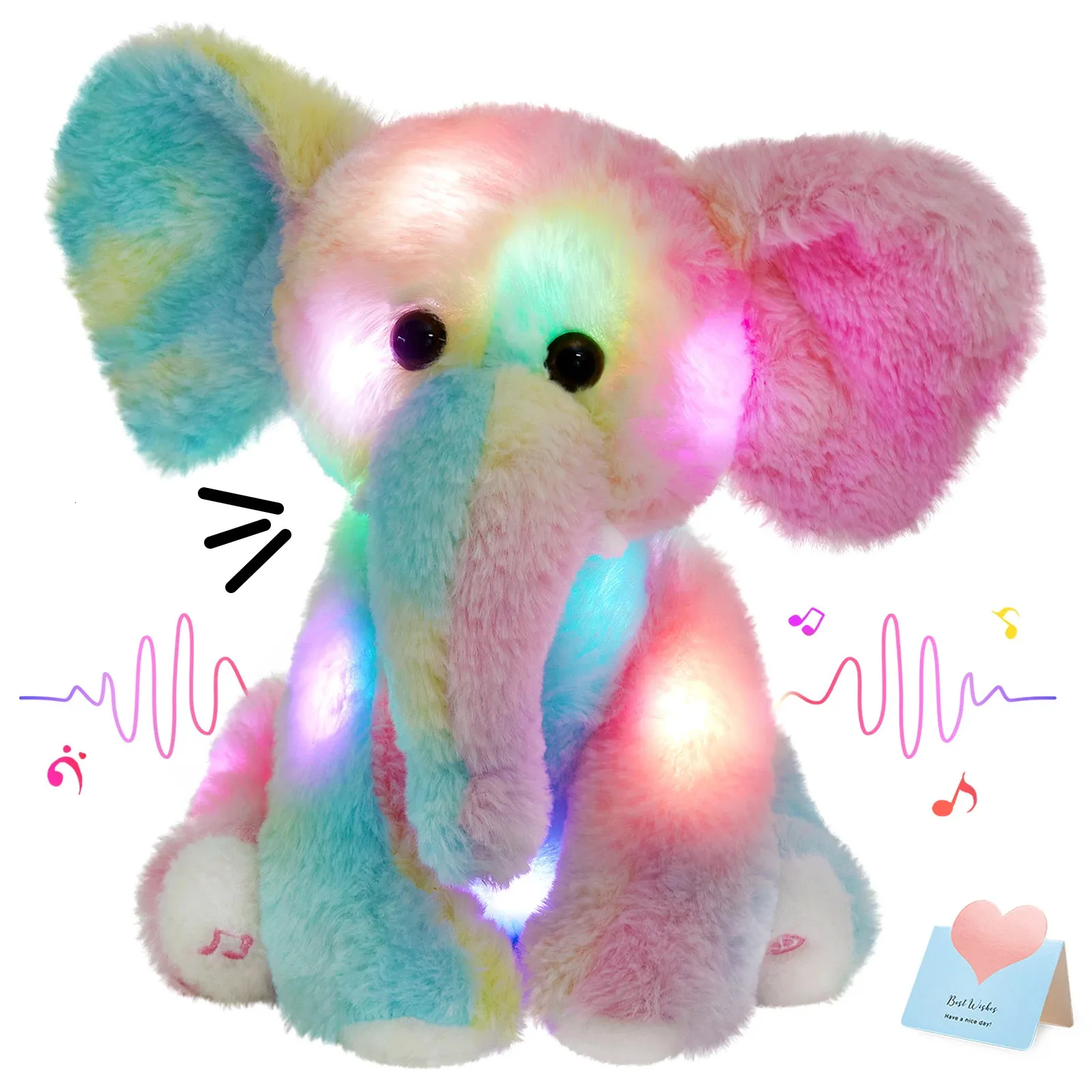 DHgate.com:Recordable Elephant: Rainbow LED Light Plush Toy with Cute ...