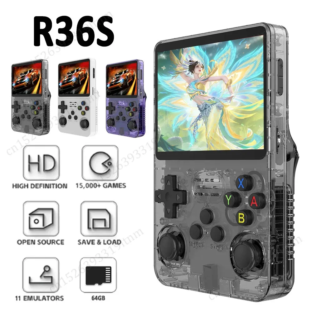Portable Game Players R36S Retro Handheld Video Game Console Open ...