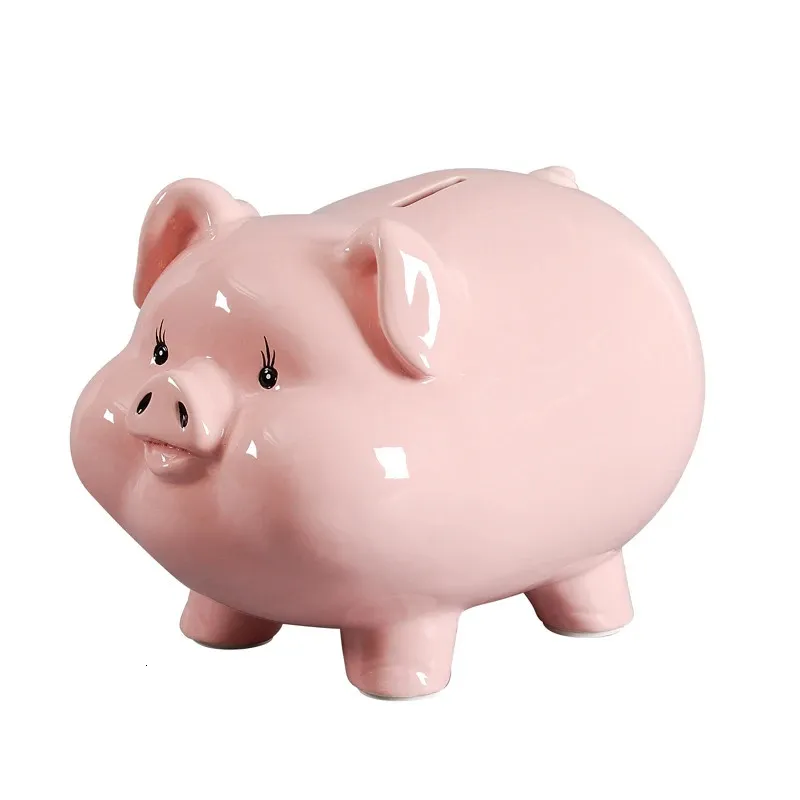 Ceramic Pink Porcelain Piggy Bank Coin Money Box Hidden Safe 5 in ...