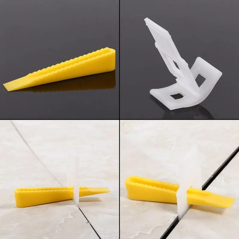 Floor Tile Leveling System: 500 Clips & 200 Wedges - Wall Tile Spacers ...