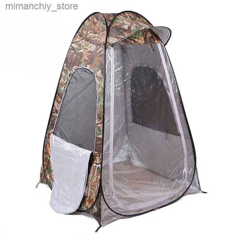 2-Doors Camouflage Pop-Up Portable Privacy Tent for Camping ...