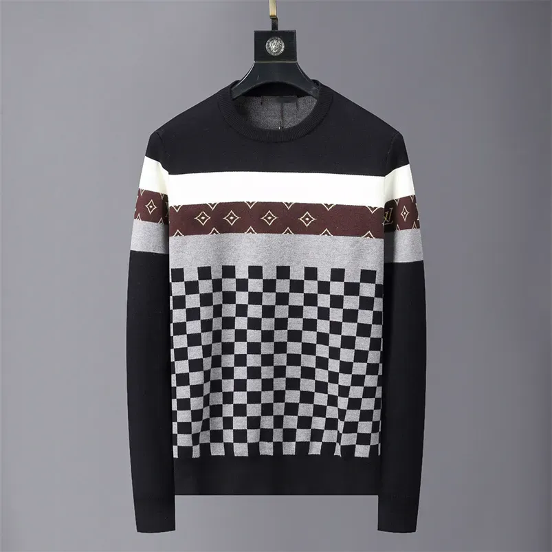 Mens Designer Crew Neck Sweaters Chest Embroidered Badge Logo Pullover ...