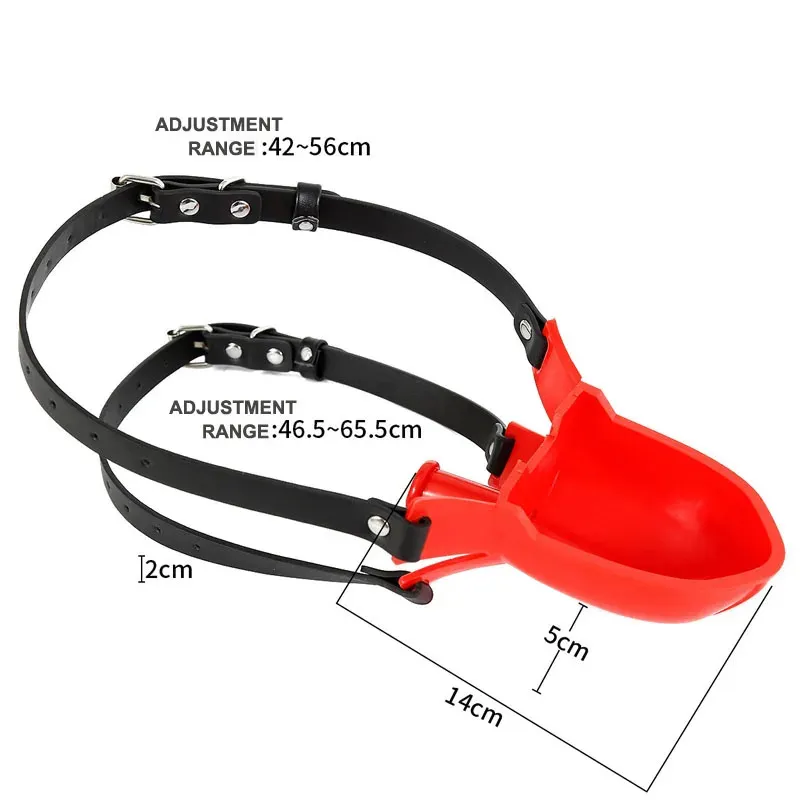 Premium Open Mouth Gag Head Harness - BDSM Funnel Mask for Sensory Play ...