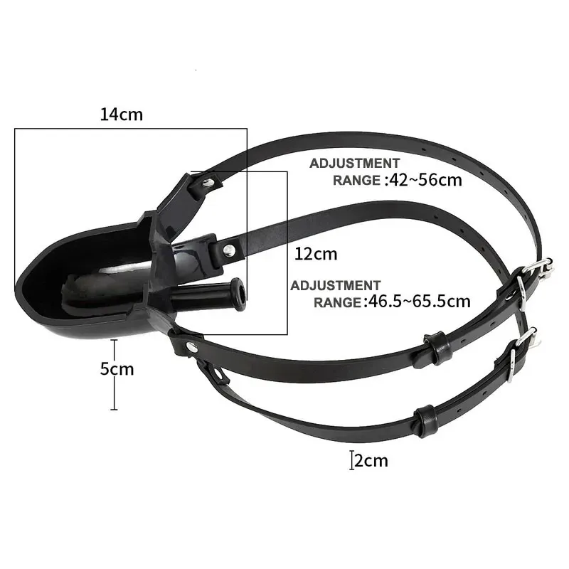 Premium Open Mouth Gag Head Harness - BDSM Funnel Mask for Sensory Play ...