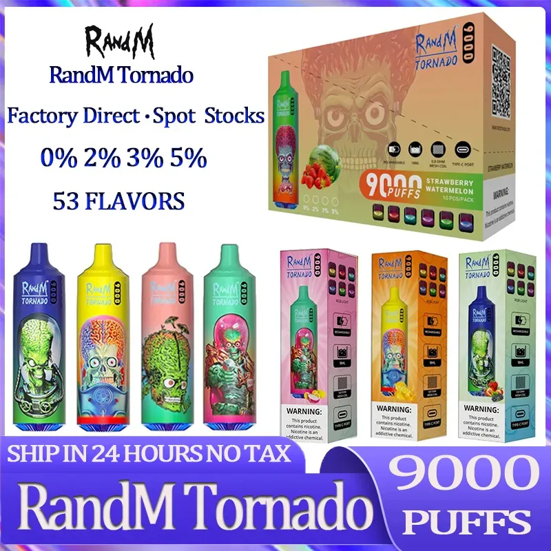 Original Randm Tornado 9000 Puff Jetable E Cigarettes Desechable Vape 0