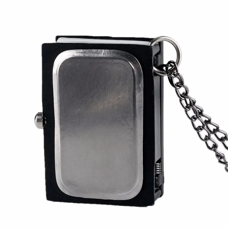 Steampunk Death Note Pocket Watch Chain Necklace Small Black Book Shape ...