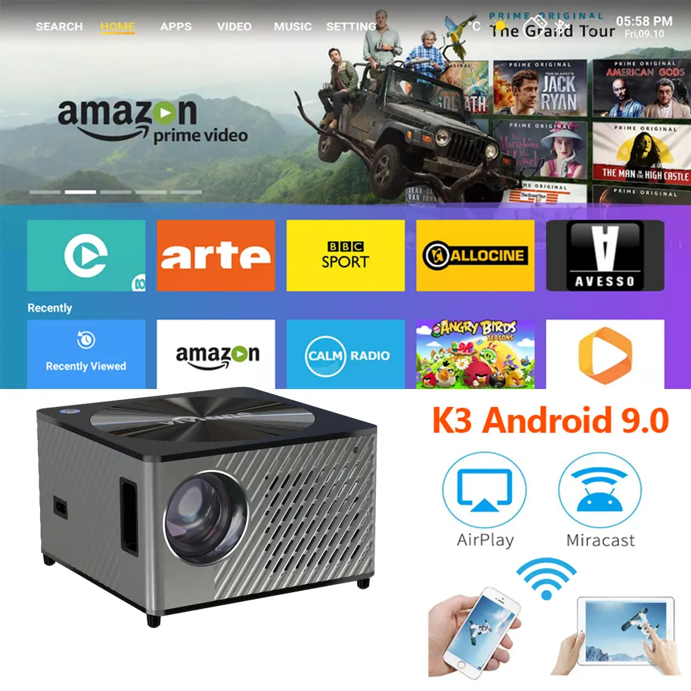 Mini Portable Projector: Full HD 1080P WiFi Android Smart Projector For ...