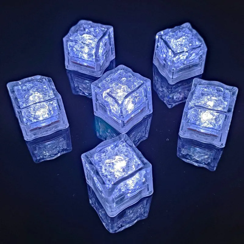 Waterproof LED Ice Cube, Multi Color Changing Slow Flash Novelty Liquid ...
