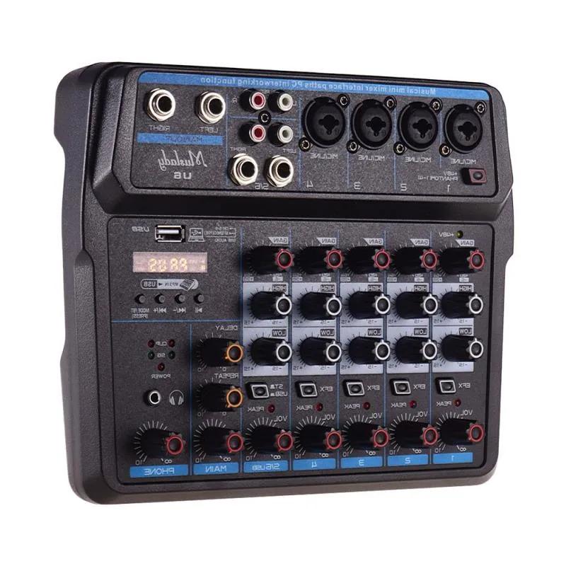 U4/U6 Musical Mini Mixer 3/6 Channels Audio Mixers BT USB Mixing ...
