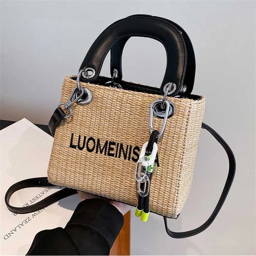 Designer tote bag small creamy-white polyester zipper closure cross ...