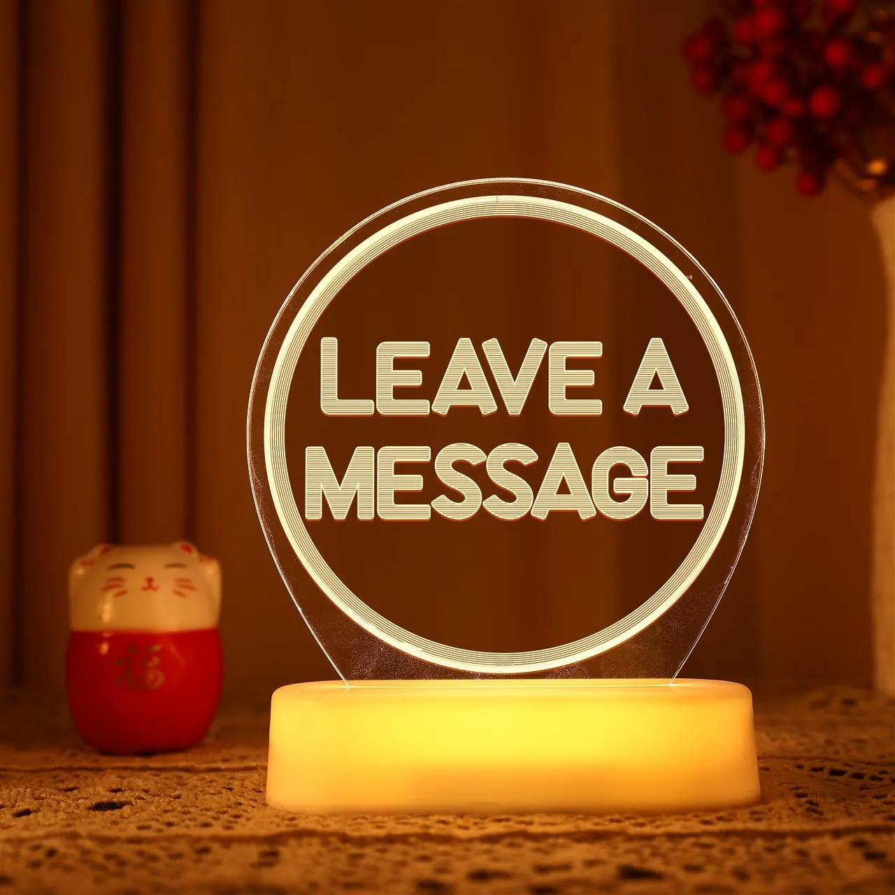 RGB LED Wedding Sign with Remote Controller - Leave a Message Party ...