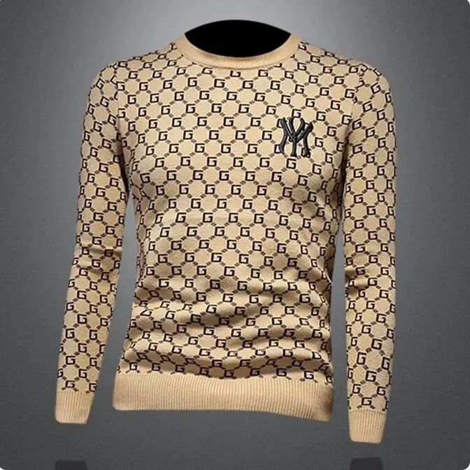 DHgate.com:Mens Luxury Knitted Jacquard Sweater, High-Quality Casual ...