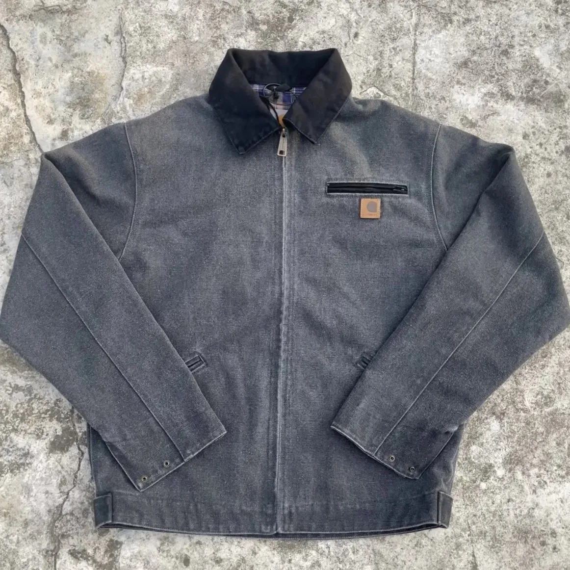 Vintage Washed Canvas Designer Mens Carhart Jacket With Lapel And ...