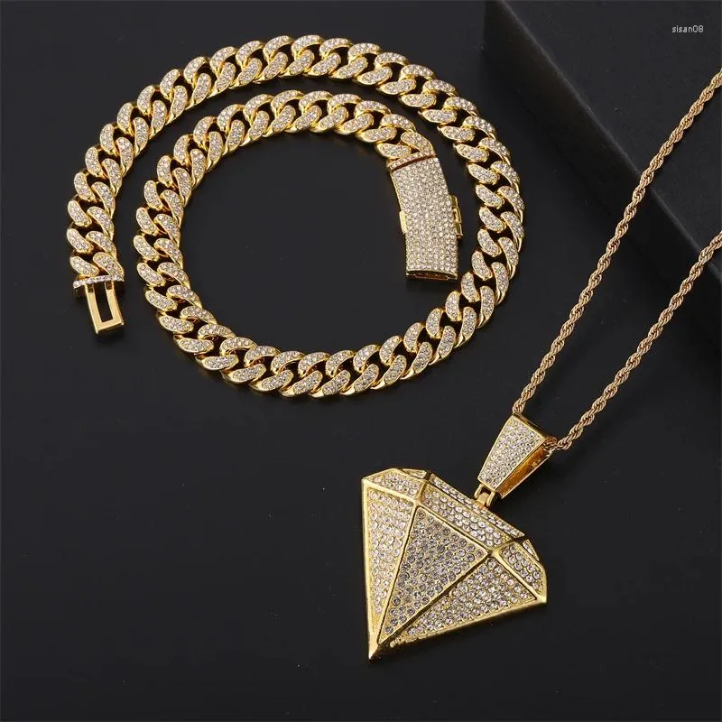 DHgate.com:Mens Bling Iced Out Rhinestones Cuban Link Chain Necklace ...