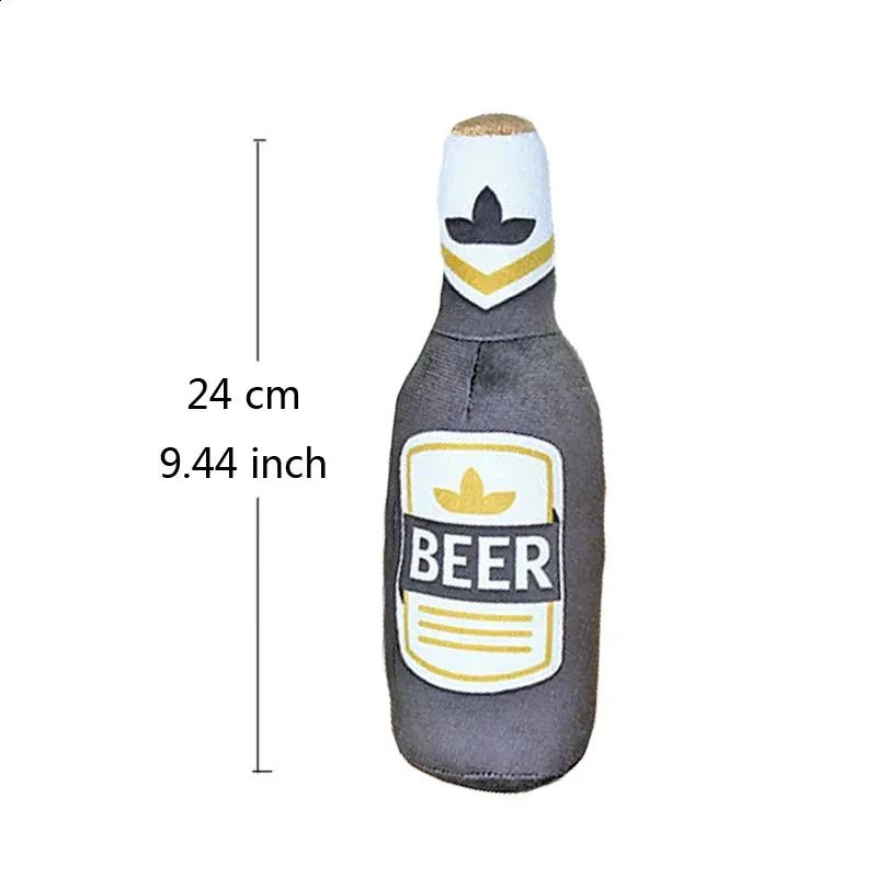Fun Plush Squeaky Dog Toy: Durable Bite-Resistant Beer Bottle Design ...