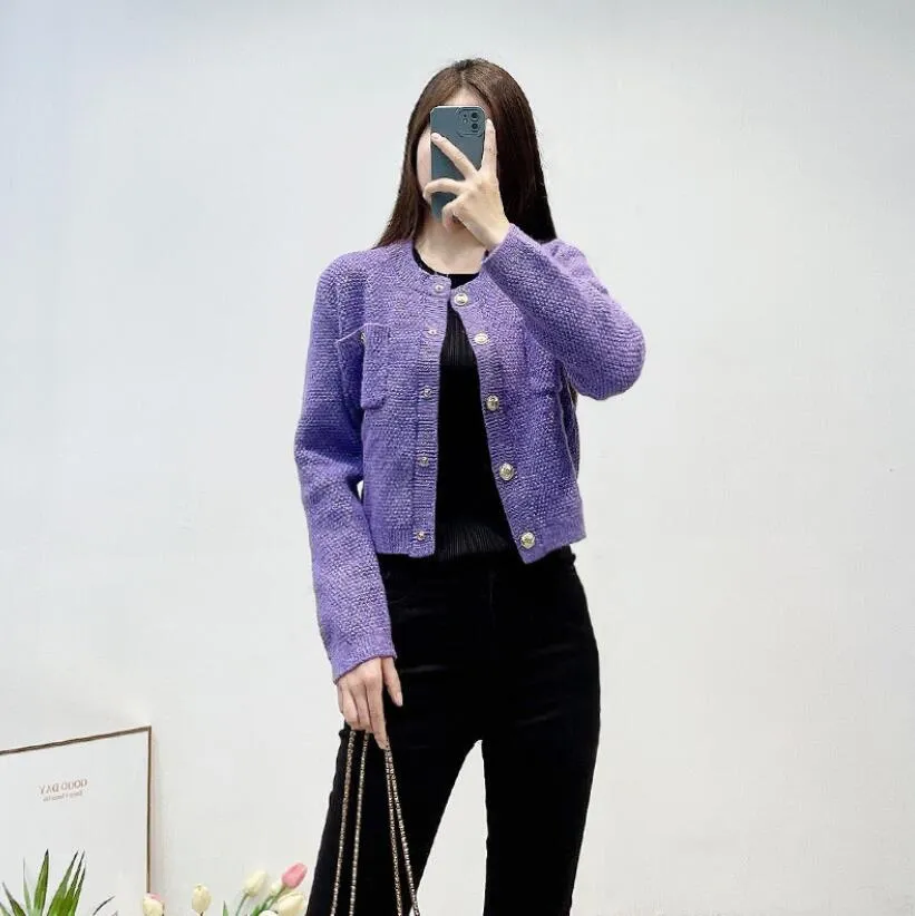 Women s Short Knit Cardigan Jacket with Button Closure and Ruffled ...