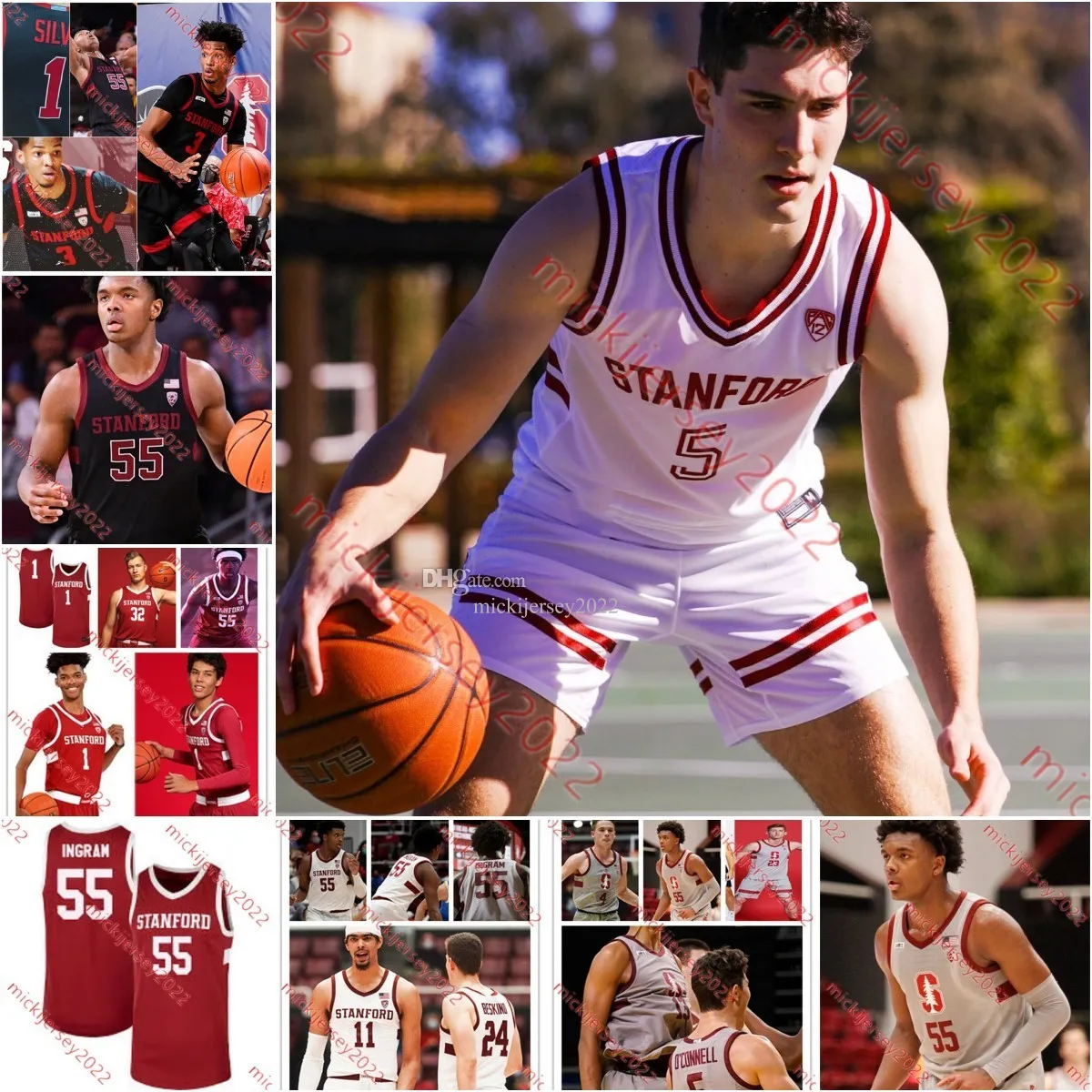 Stanford Cardinal Basketball Jersey Stitched 2024 Andrej Stojakovic ...