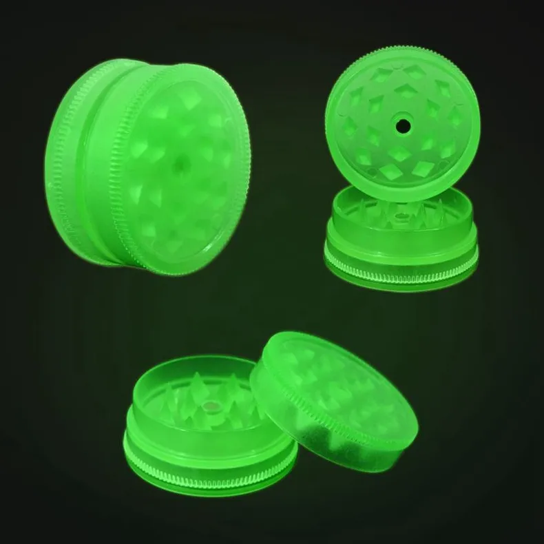 Latest Smoking Glow In Dark Plastic Dry Herb Tobacco Grind Spice Miller ...