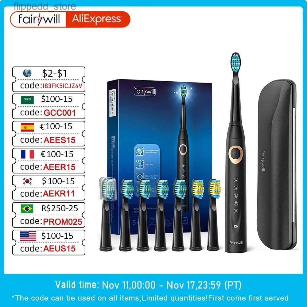 DHgate.com:Sonic Electric Toothbrush, 5 Modes Fast Charge Toothbrush - Fairywill FW-508 ...