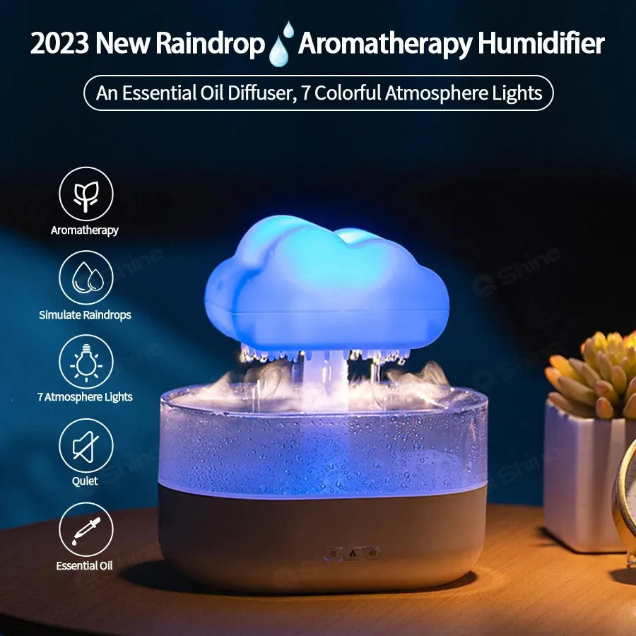 2023 Rain Cloud Essential Oil aromatherapy diffuser with H2O Air Aroma ...