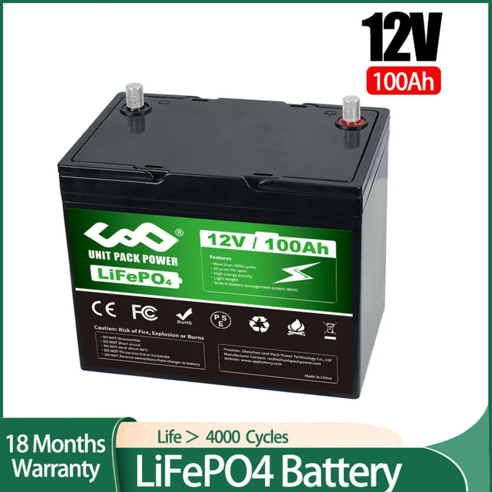 12V 100Ah LiFePO4 Lithium Iron Phosphate Battery 4000 Cycle Life RV ...