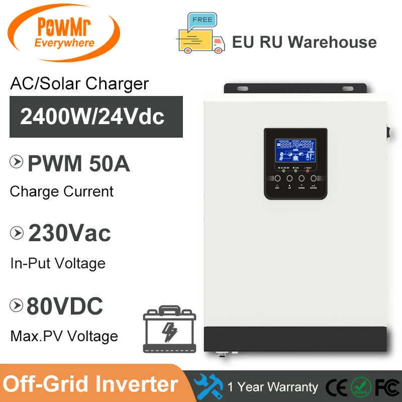 PowMr PWM 50A Pure Sine Wave 2400W 24V Powmr Solar Charge Controller ...