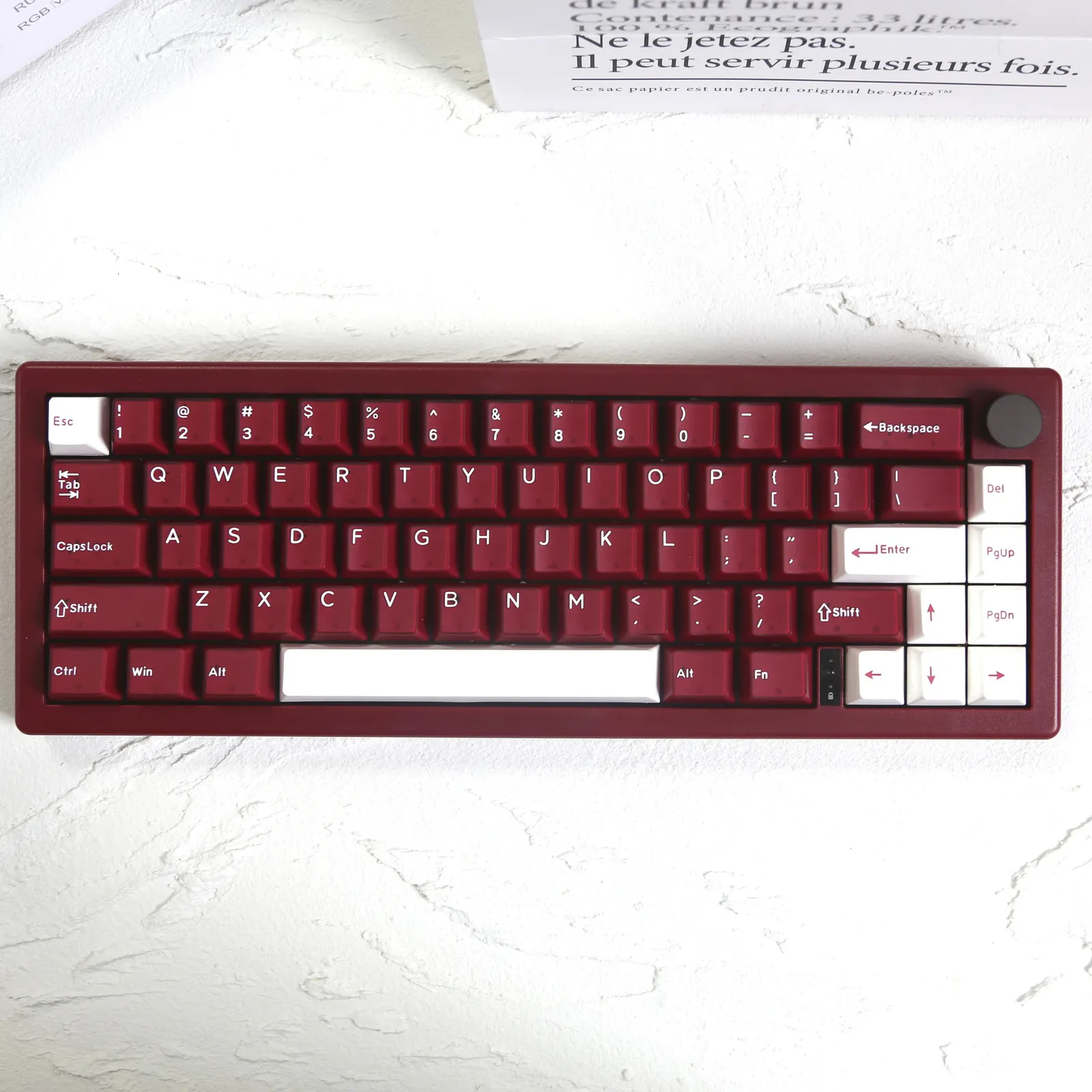 GMK67 65% Deep Red Mechanical Keyboard Kit - Customizable RGB Backlit ...