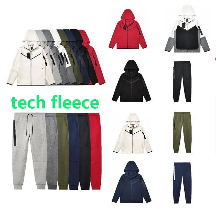 Embroidered Designer Tech Fleece Tracksuit Set For Men And Women Zipper ...