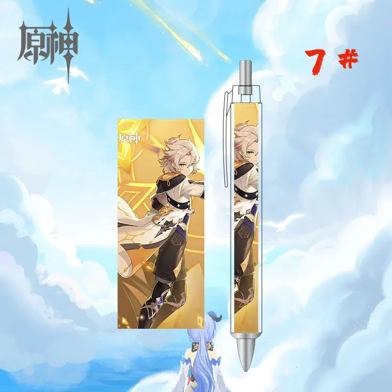 Juego Genshin Impact Gel Pen Cosplay Zhongli Diluc Venti Paimon ...