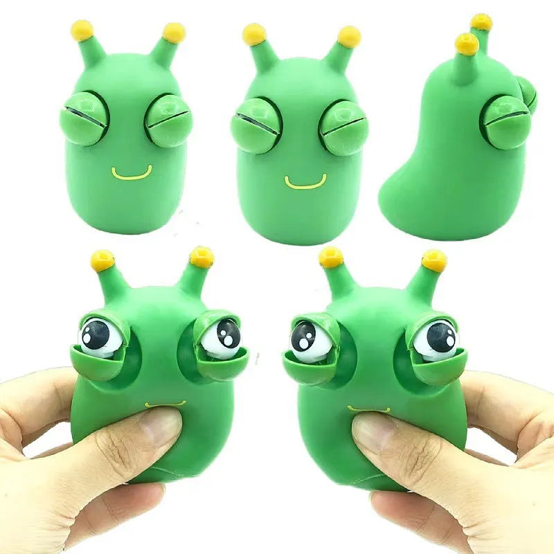 Big Eyes Doll: Creative Silicone Squeeze Toy, Green Bug Design, Sensory ...