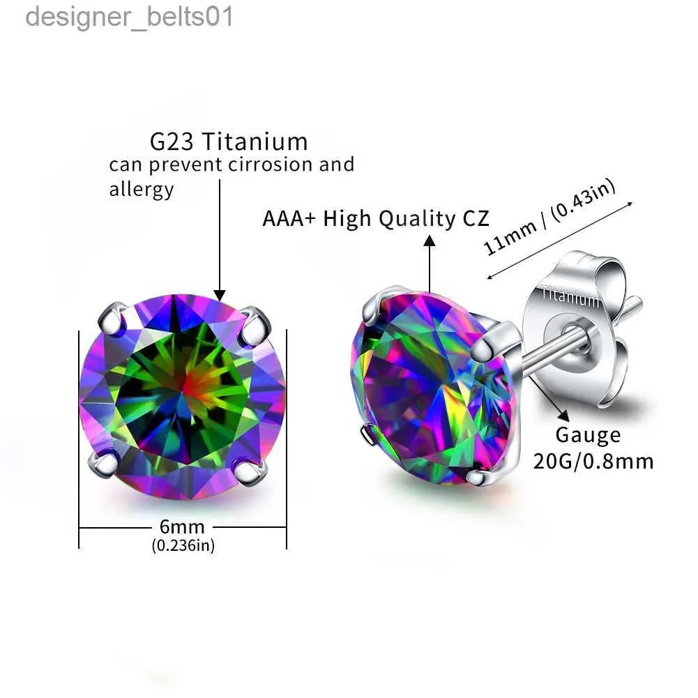 Titanium Stud Earrings For Sensitive Ears Hypoallergenic CZ Tiny Studs L231117 From Designer belts01 2.6 DHgate.Com