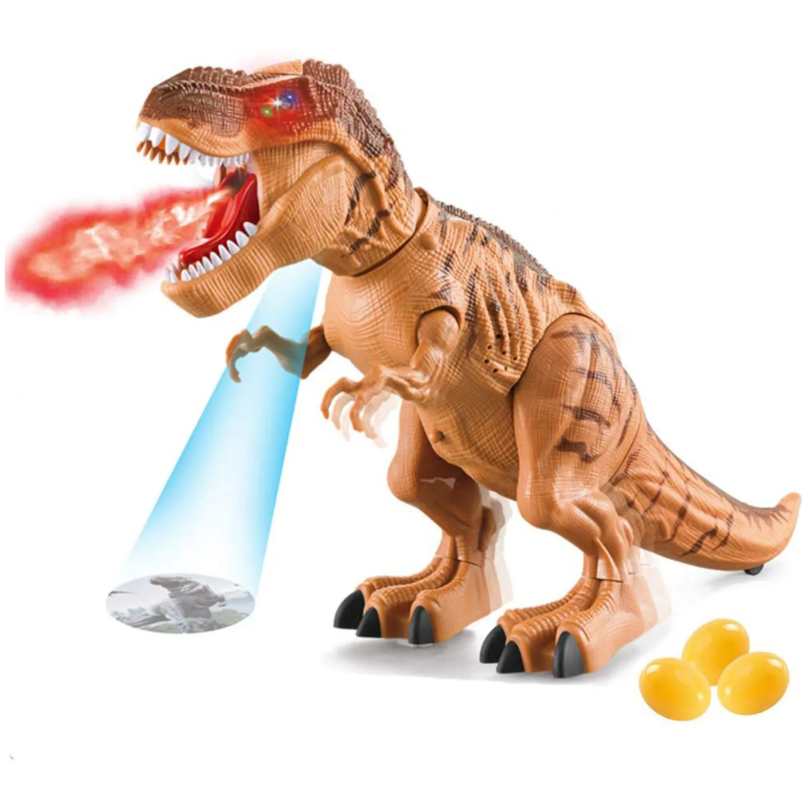 Simulated Flame Spray Electric/RC Dinosaur Light Up Toy With Realistic ...