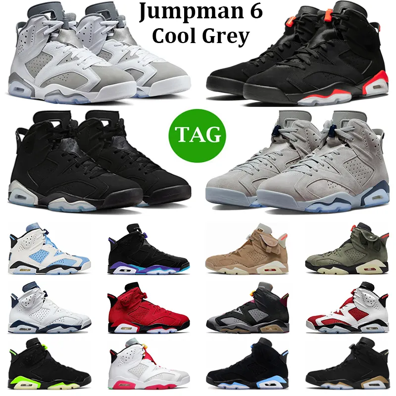 OG Jumpman 6 Basketball Shoes Men Women 6s Cool Grey Black Infrared UNC ...