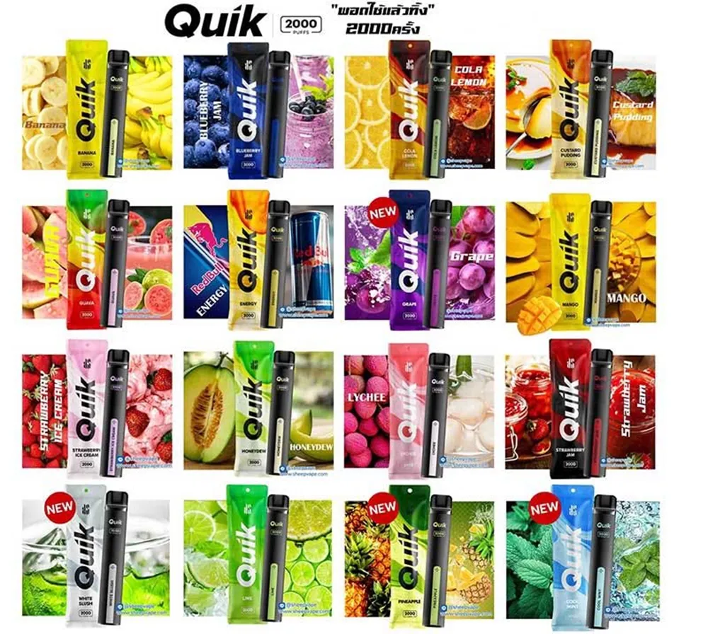 Original Quik 2000 Puffs Descartáveis Vape Pen Bang Xxl 5000puff Bares ...