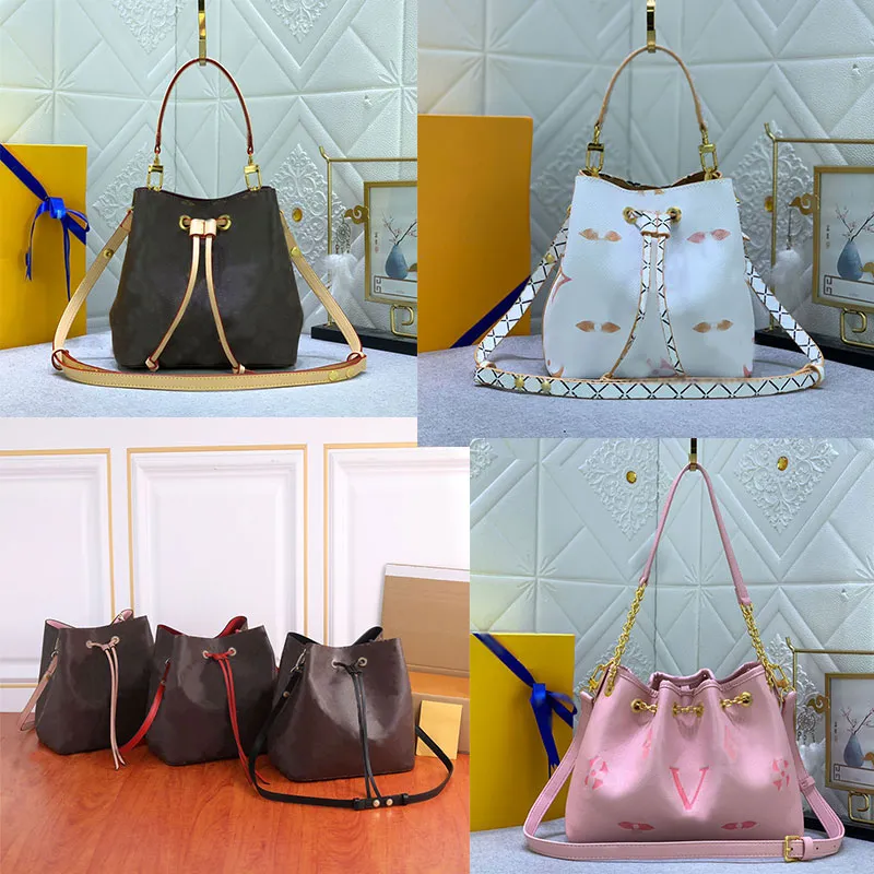 DHgate.com:Womens Leather Mini Bucket Bag, Vintage Printed Tote ...