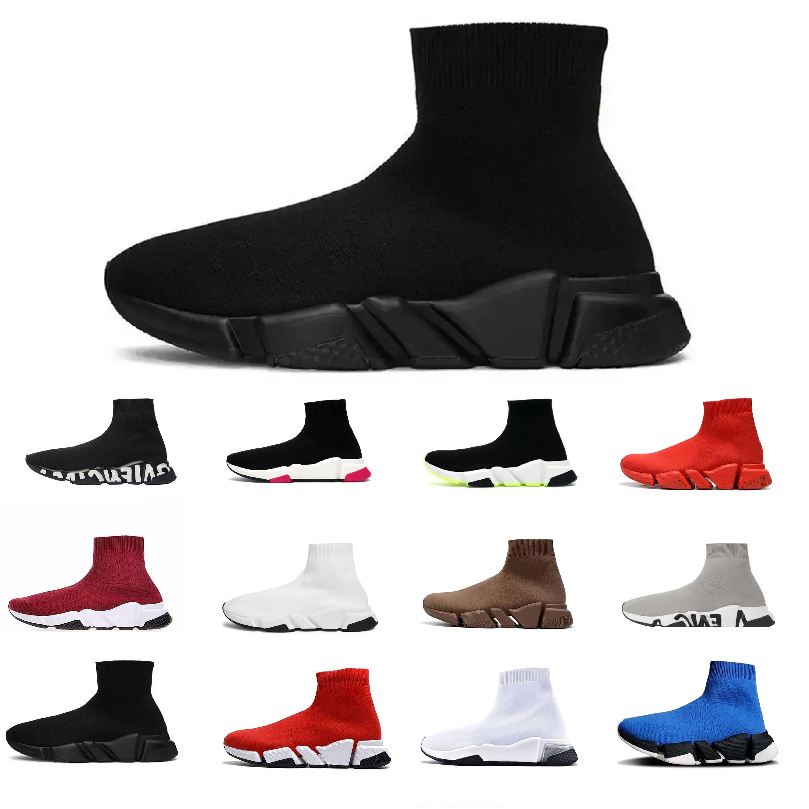 Bulk Designer Casual Shoes Speed Trainers Shiny Knit Platform Sneakers ...