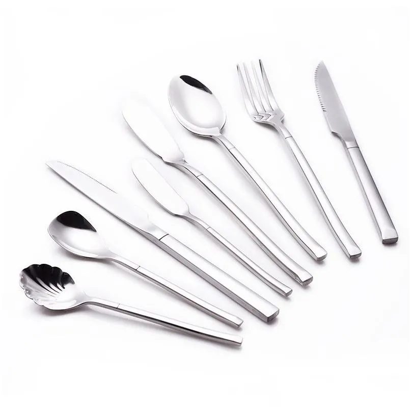 DHgate.com:Western Sier Handle Thicken Cutlery Set, 304 Stainless Steel Knife Fork Spoon ...