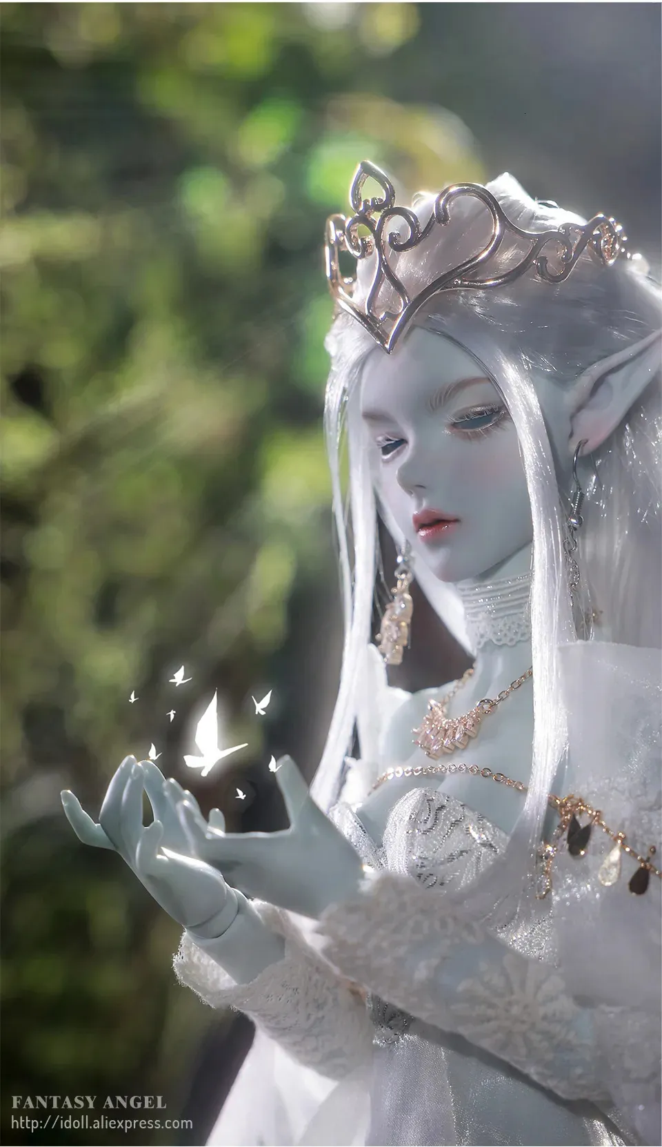 JOYBJD Nimun 1/4 BJD Bjd Doll With Half Sleep Elf Ear, Pure White Snow ...