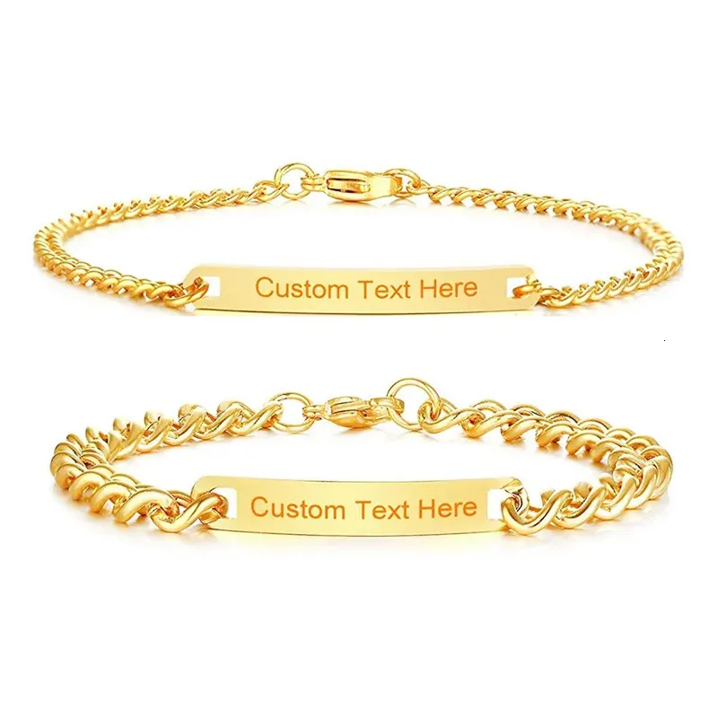 Personalized Stainless Steel Couple Bracelet Set - Custom Name & Date ...