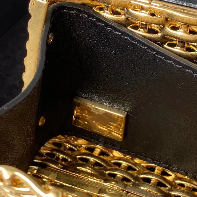 Gold Designer Bags Chic Mini Square Shoulder Bag, Premium Leather ...