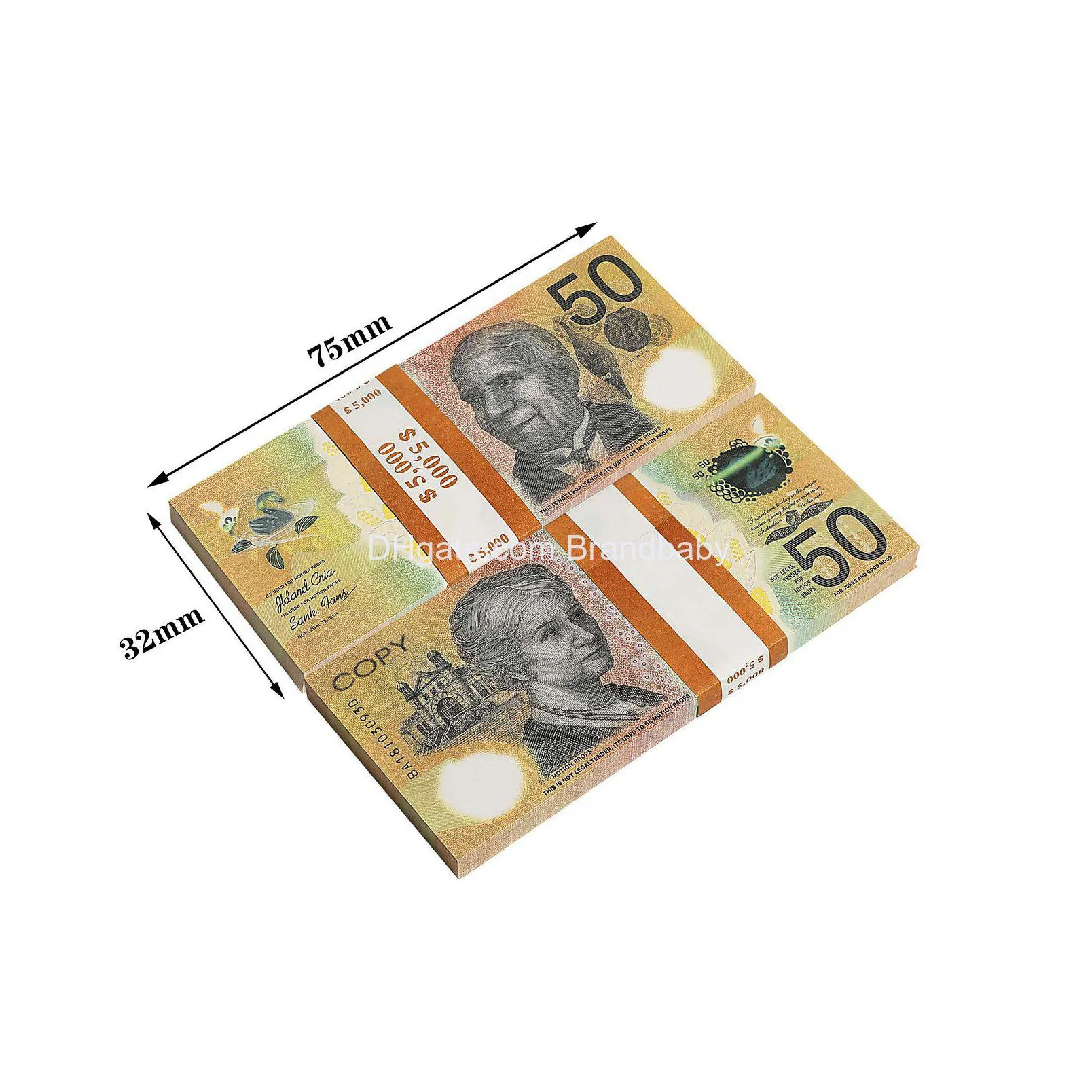 Novelty Prop Money Australian 50 AUD Banknotes - Fake Money Props for ...