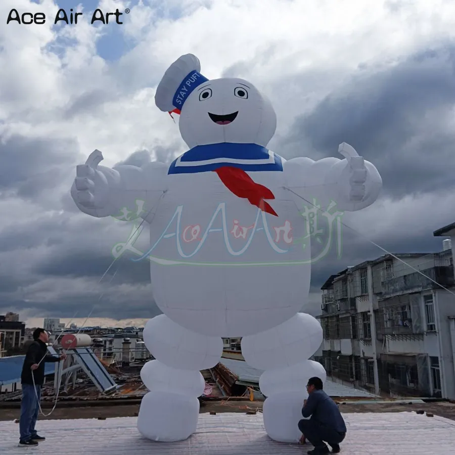Giant Inflatable Stay Puft Marshmallow Man Balloon Removable Banner Pop ...