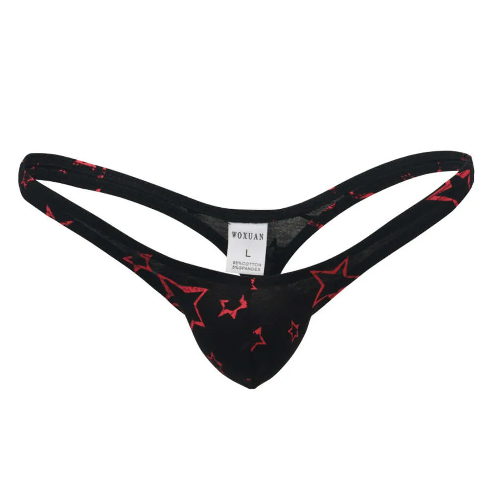 Men's Micro Thong Bikini Star Pouch Underwear Dotted Print Low Rise ...