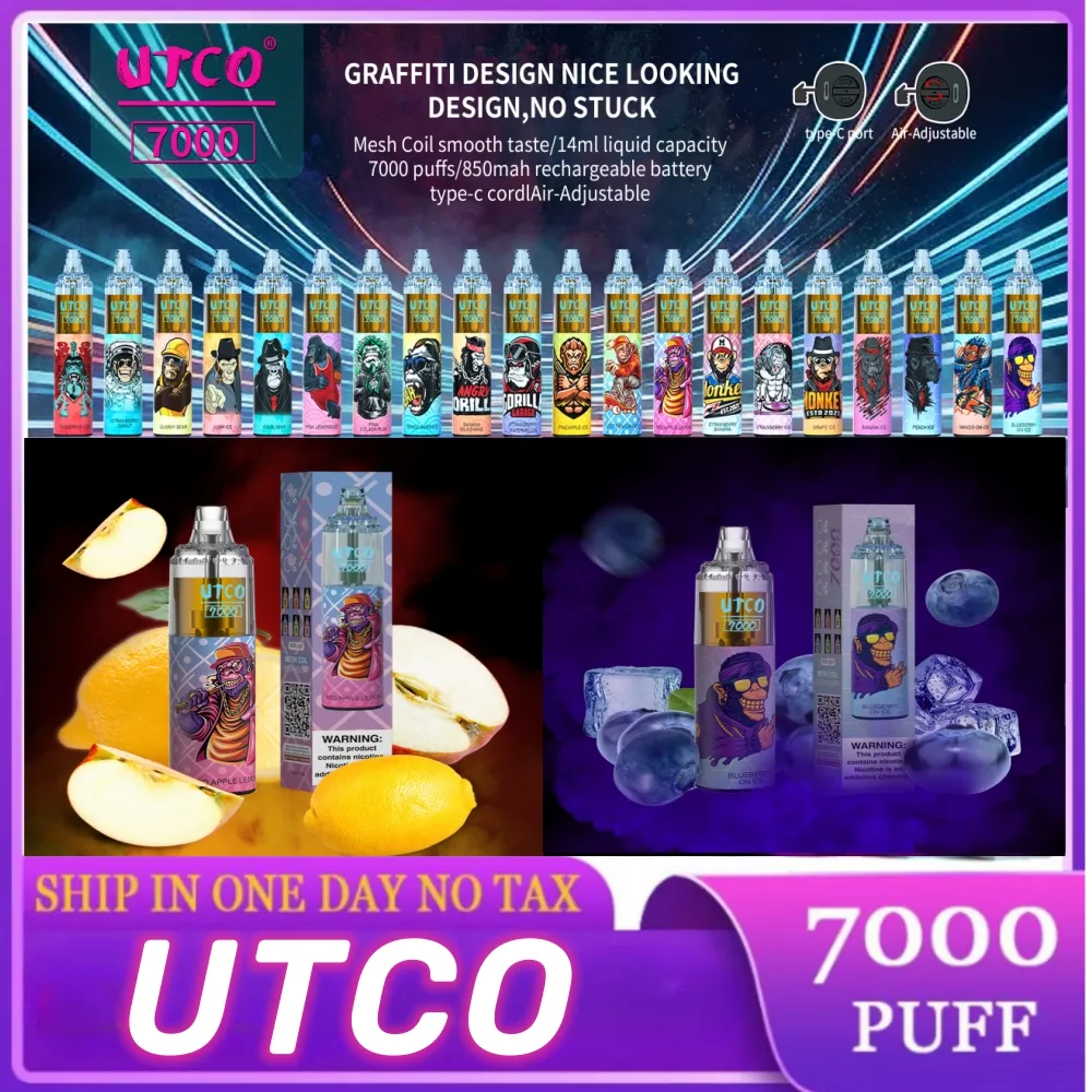 Original RandM UTCO Tornado Puff 7000 Puffs 7K Disposables Vapes Pen ...