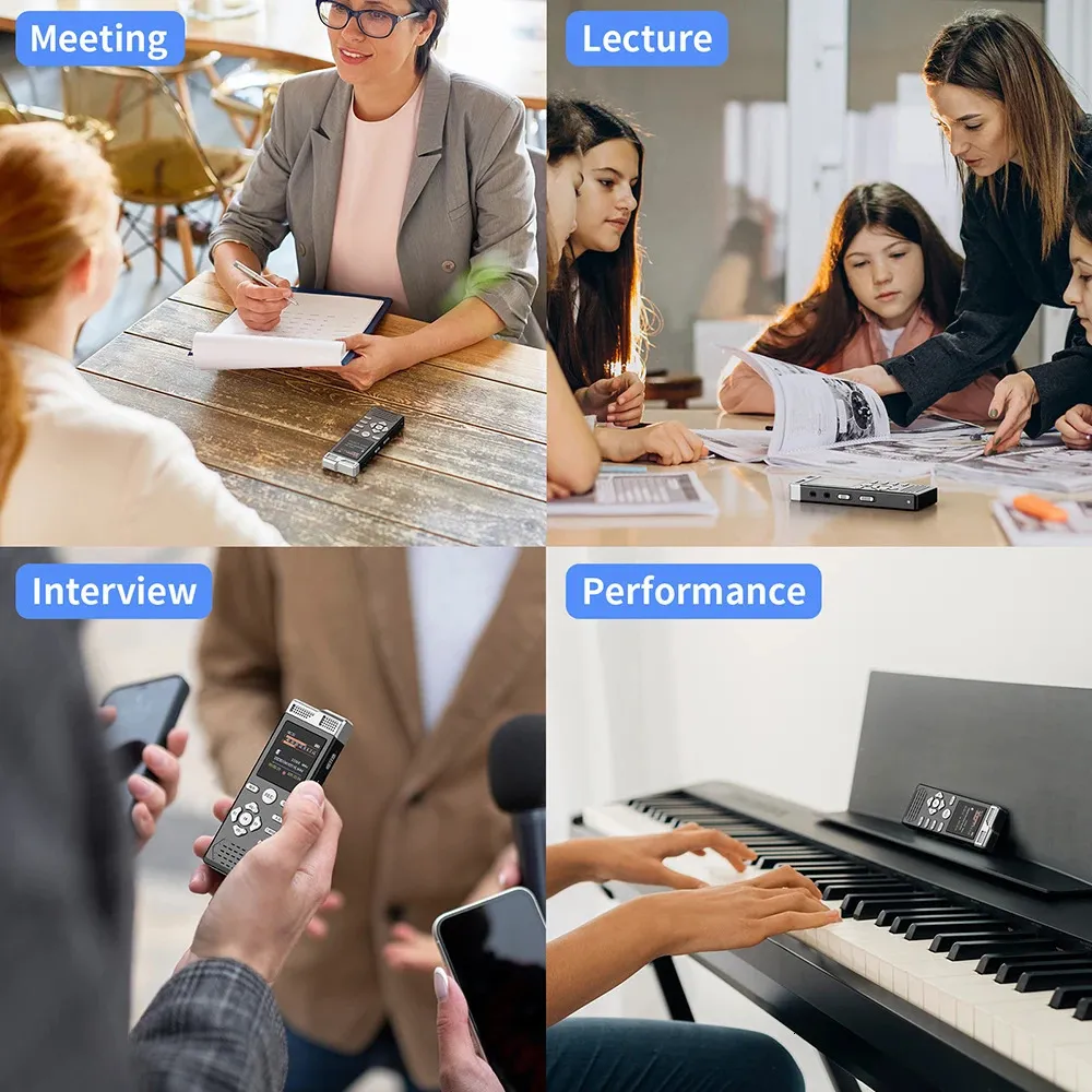 Digital Voice Recorder Activated Dual Microphone Recording Password ...